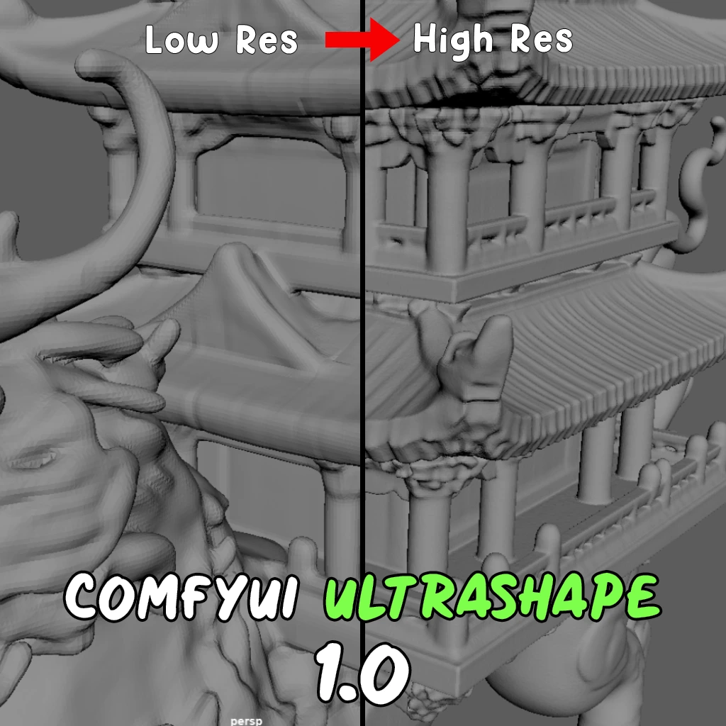 ComfyUI UltraShape 1.0 Workflow | Mesh-Bereinigung und Optimierung