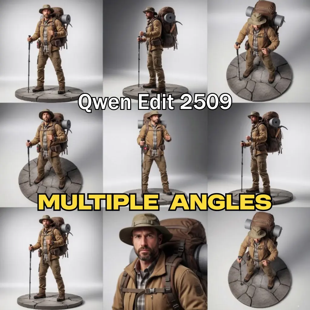 Qwen Edit 2509 MultipleAngles dans ComfyUI | Générateur d'Images Multi ...